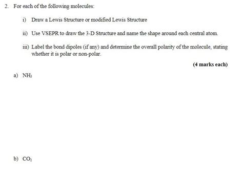 [solved] 2 for each of the following molecules i draw
