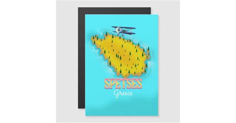 Spetses Greek Island Map Travel Poster Zazzle
