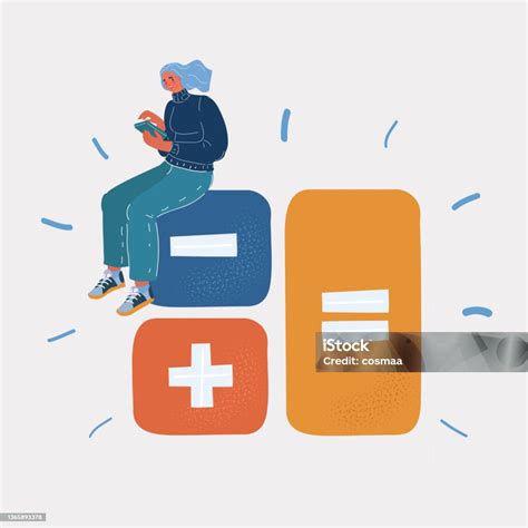 큰 계산기 키와 작은 여자의 벡터 그림 재무 계산 회계사 회계 도서 보관 사업 계획 및 계산 개념에 대한 스톡 벡터 아트 및 기타 이미지 Istock