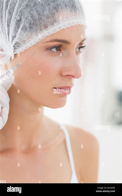 Woman Having Botox Injection Stock Photo Alamy