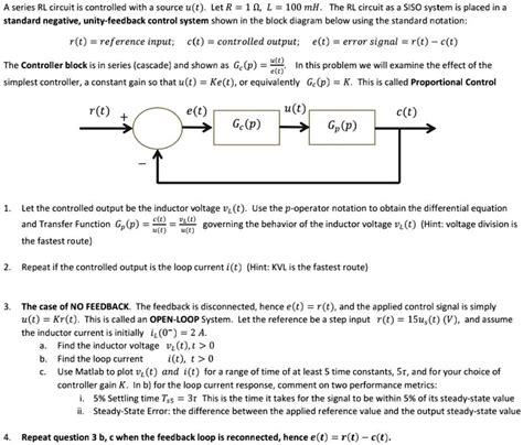 solved aseries rlcircuit is controlled with a source ut let r 1 l