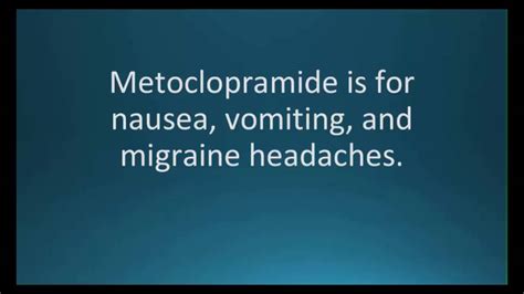 How To Pronounce Metoclopramide Reglan Memorizing Pharmacology Video