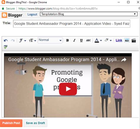 How To Easily Embed Youtube Videos In Blogger Blog Posts ~ My Blogger Lab