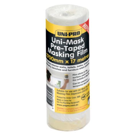 Uni Mask Masking Tape And Pull Down Plastic Drop Sheet Refill 2700mmx17m