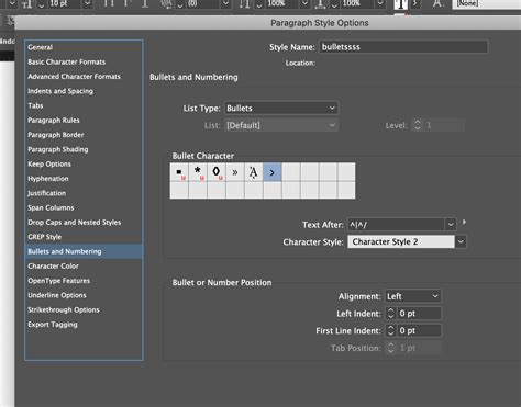 bullet formatting not tabbing the rest of the paragraphs r indesign