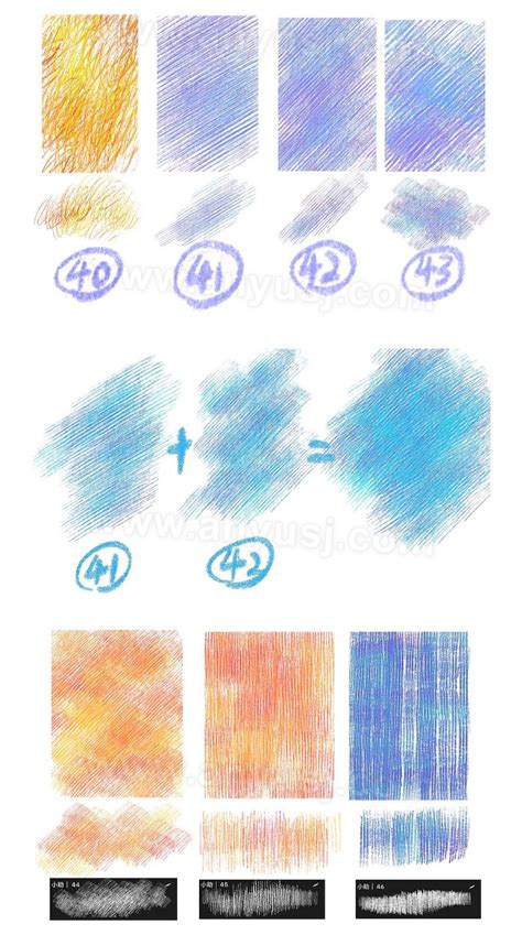 52款真实铅笔蜡笔纹理procreate绘画涂鸦笔刷预设套装52 Procreate Picture Book Brushes 安鱼设计资源丨优质平面设计资源共享站