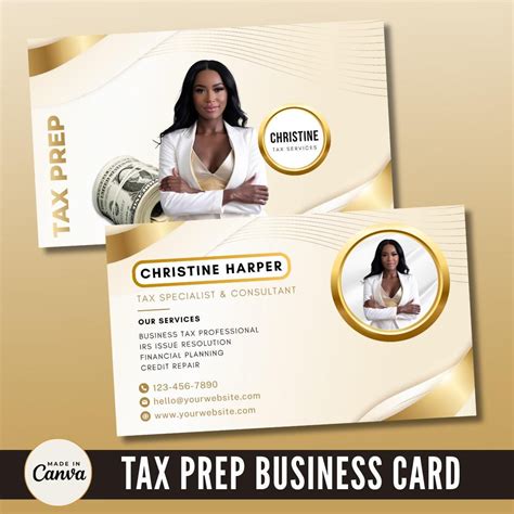 Tax Prep Business Card Diy Tax Preparer Business Card Tax Prep