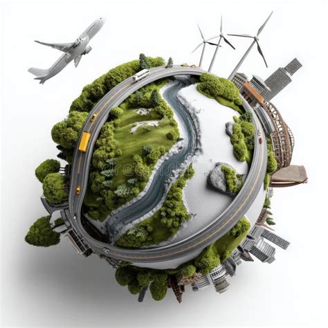 A Colorful Globe Featuring Various Trees And Buildings Placed On It Stock Image Image Of Earth