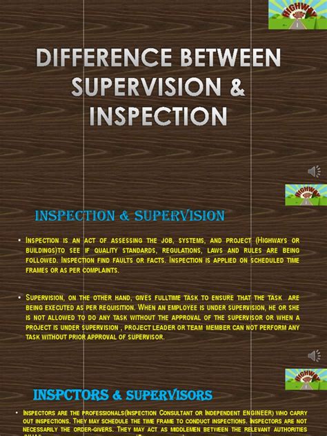 Difference Between Supervision And Inspection Pdf