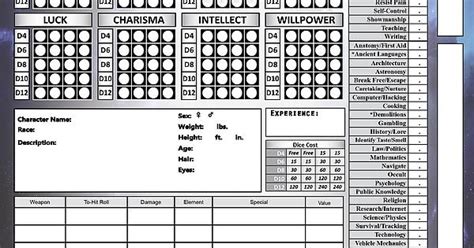 Prototype Character Sheet Album On Imgur