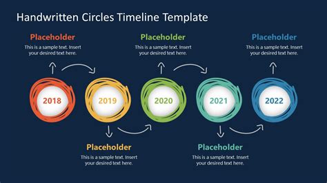 Handwritten Circles Timeline PowerPoint Template SlideModel