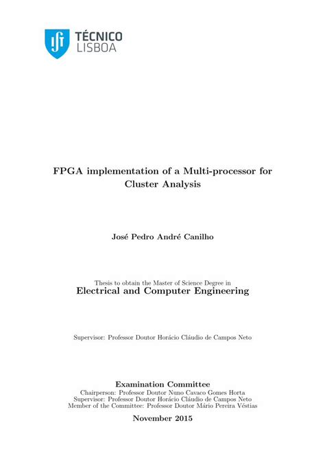 pdf fpga implementation of a multi processor for cluster analysis