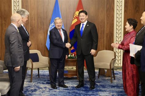 Монгол Улсын Ерөнхийлөгч У Хүрэлсүх НҮБ ын Ерөнхий нарийн бичгийн дарга Антонио Гутеррештэй уулзлаа
