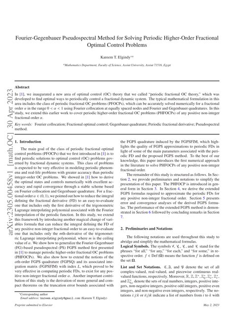 Pdf Fourier Gegenbauer Pseudospectral Method For Solving Periodic