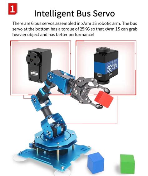 XArm 1S 5DOF Robot Arm Robotic Mechanical Arm Bus Servos Torque 25KG For Programming