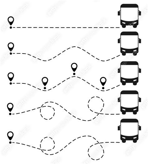 Bus Route With Location Pin Set 이미지 1492411041 일러스트 무료 일러스트 아이콘