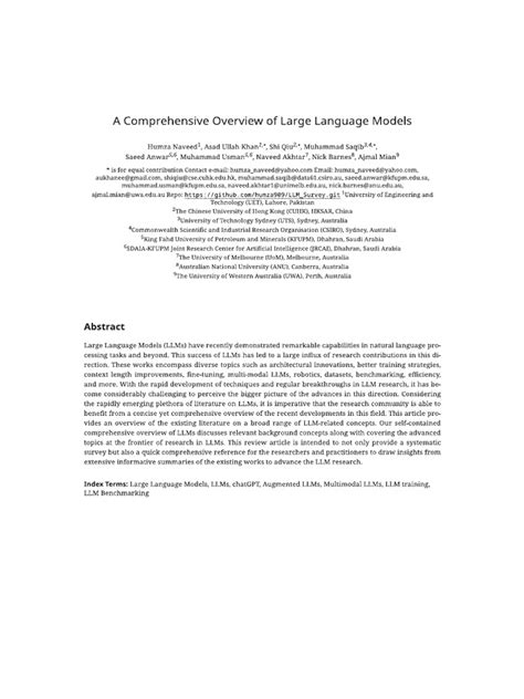 Comprehensive Approach To Llms Pdf