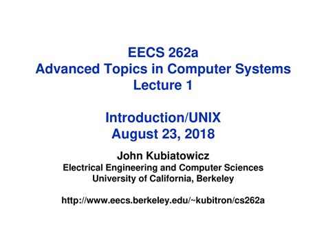 john kubiatowicz electrical engineering and computer sciences ppt