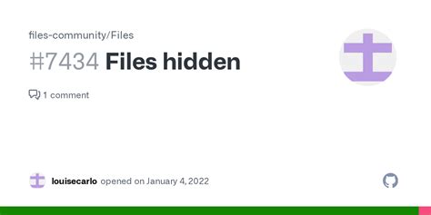 Files Hidden · Issue 7434 · Files Communityfiles · Github