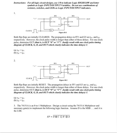 Solved Instructio For All Logic Circuit Designs Use 10 To