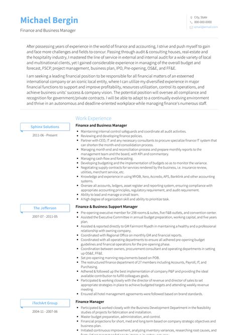 Finance Resume Samples And Templates Visualcv Artofit