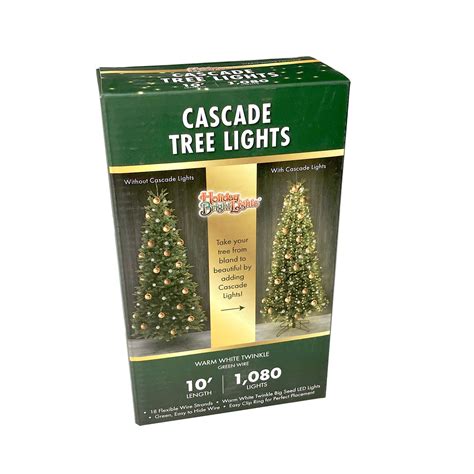 Diamond Cascade Lights Warm White Twinkle 1080l 10foot Green Wire Amber Marie And Company