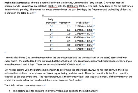 Problem Statement There Is A Hardware Store In Chegg