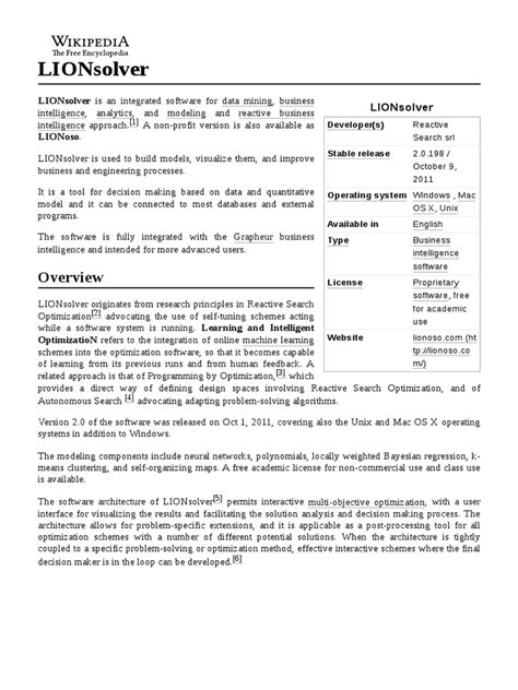 Lionsolver Pdf Computing Computer Science