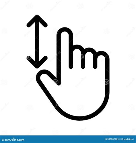 Swipe Up And Down Icon Linear Logo Mark In Black And White Stock Illustration Illustration Of