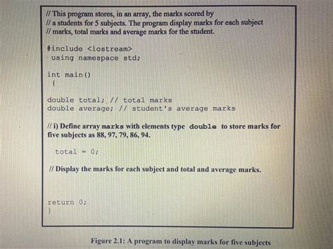 Solved This Program Stores In An Array The Marks Scored Chegg