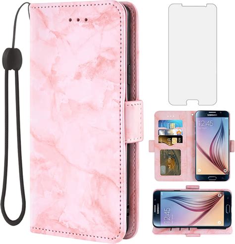 Asuwish Compatible With Samsung Galaxy S6 Case And Tempered Glass Screen Protector