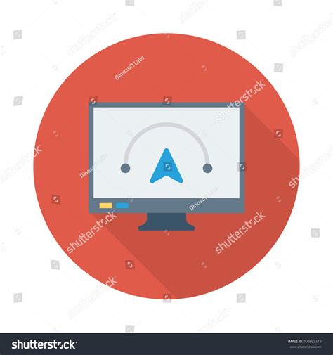 Monitor Circle Flat Stock Vector Royalty Free Shutterstock