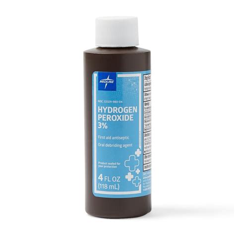 Medline 3 Hydrogen Peroxide 4oz Bottle 24ct