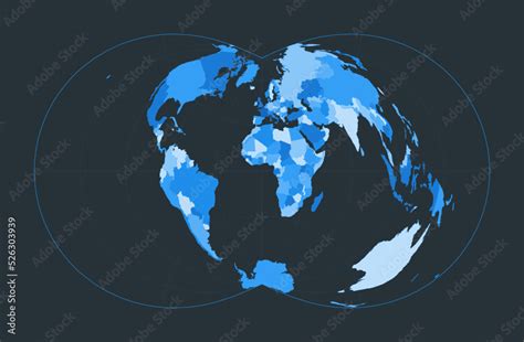World Map Rectangular War Office Polyconic Projection Futuristic
