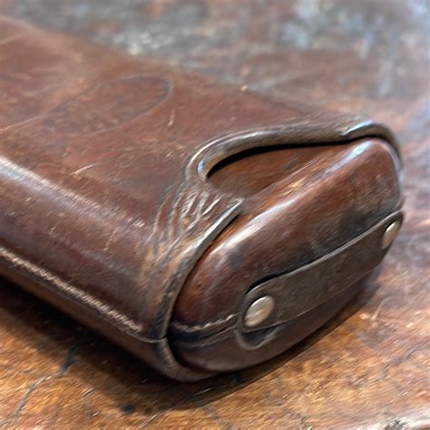 Small Leather Case Embossed Fickle International Antiques