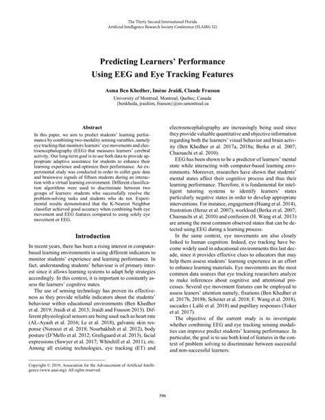 Pdf Predicting Learners Performance Using Eeg And Eye Tracking Features