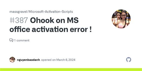 Ohook On Ms Office Activation Error · Issue 387 · Massgravelmicrosoft Activation Scripts