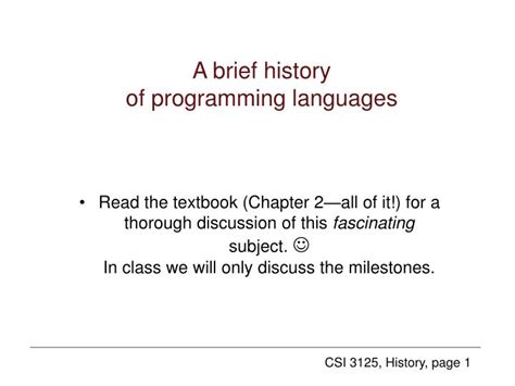 Ppt A Brief History Of Programming Languages Powerpoint Presentation Id 189020