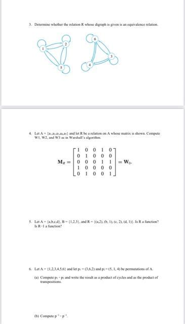 Solved 3 Determine Whecher The Relation Mathbb R