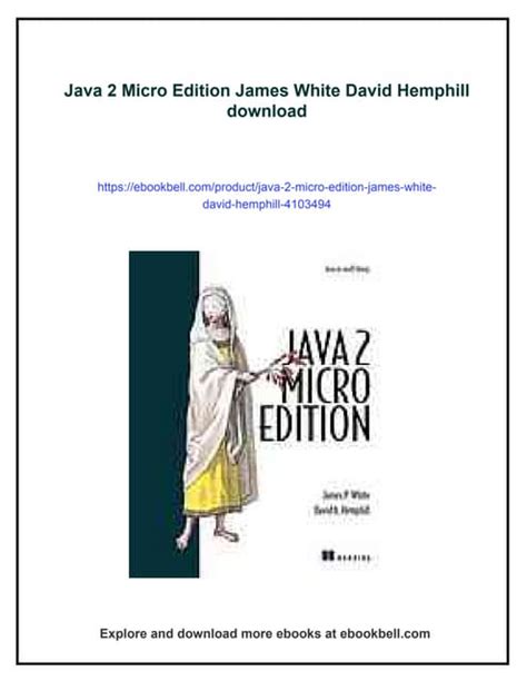 Java 2 Micro Edition James White David Hemphill Pdf