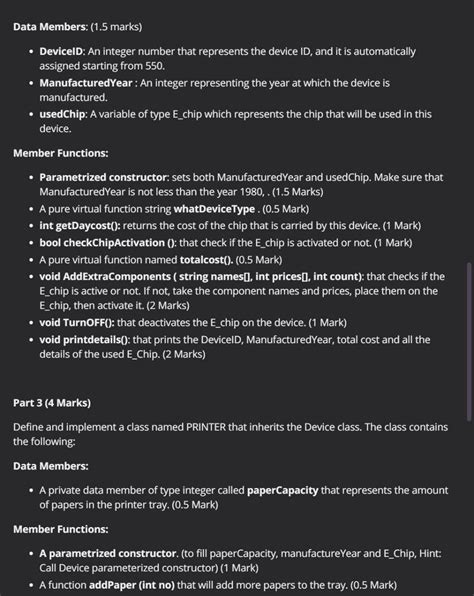 Solved Description Part 1 12 Marks Define And Implement A