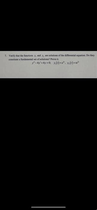solved 7 verify that the functions y1 and y2 are solutions