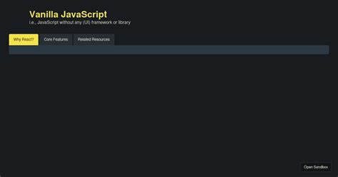 vanilla js demo forked codesandbox