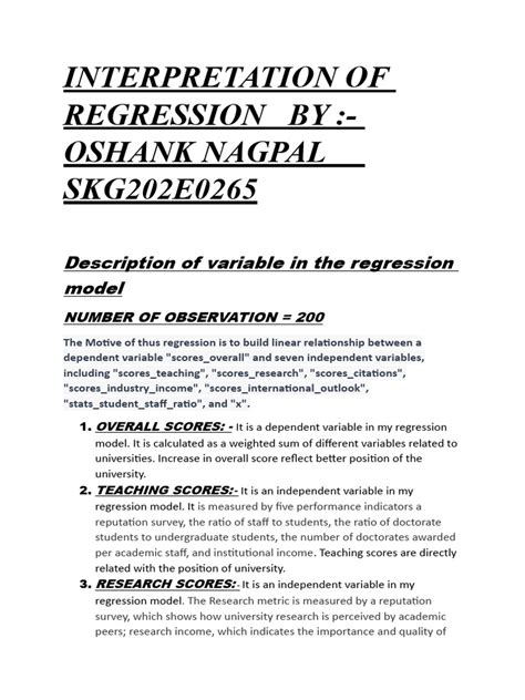 interpretation of regression pdf multicollinearity statistics