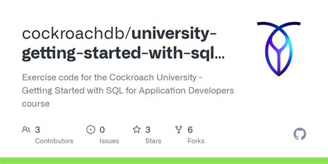 Github Cockroachdbuniversity Getting Started With Sql App Exercises