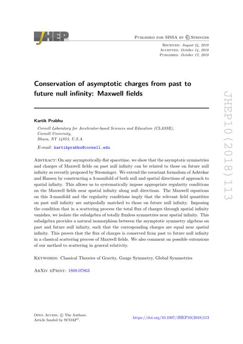 Pdf Conservation Of Asymptotic Charges From Past To Future Null