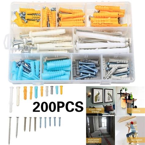 Ann Hardware K 】 200pcsset Plastic Expansion Drywall Anchor Screws