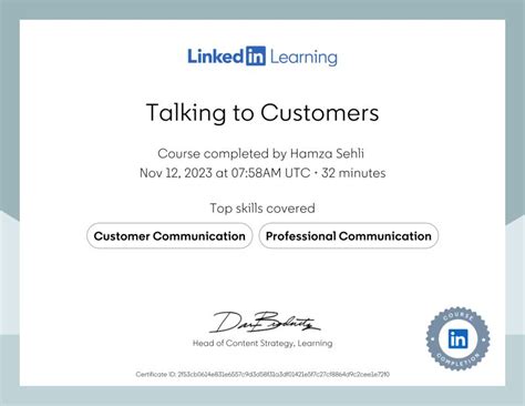 Hamza Sehli On Linkedin Certificate Of Completion