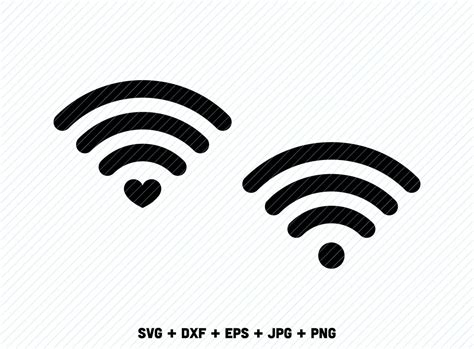 Wifi Heart SVG Free Wifi Svg Wifi Cricut Wifi Silhouette Etsy