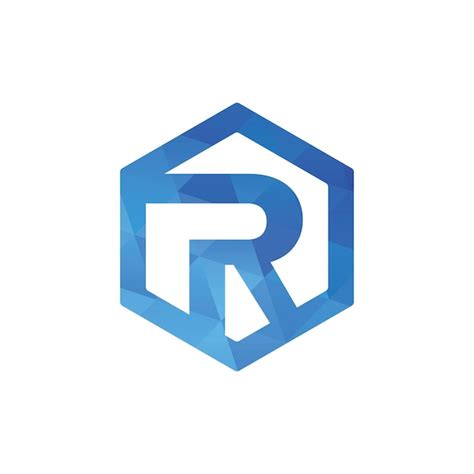 Premium Vector R Letter With Hexagon Shape Polygon Logo Monogram Design In Blue Color Vector Eps